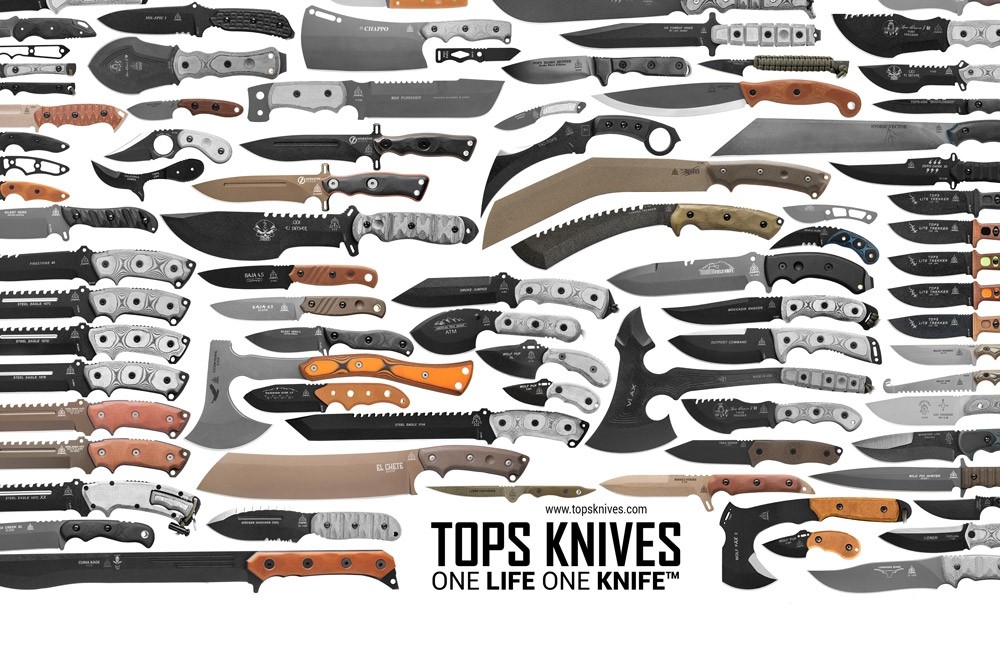All Knives Poster TOPS Knives - TOPS Knives Tactical OPS USA