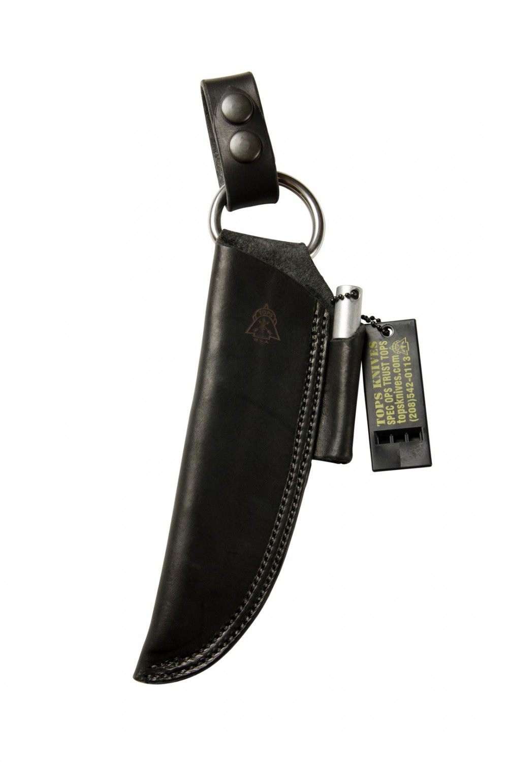 Bushcraft Leather Sheath - Black - TOPS Knives Tactical OPS USA