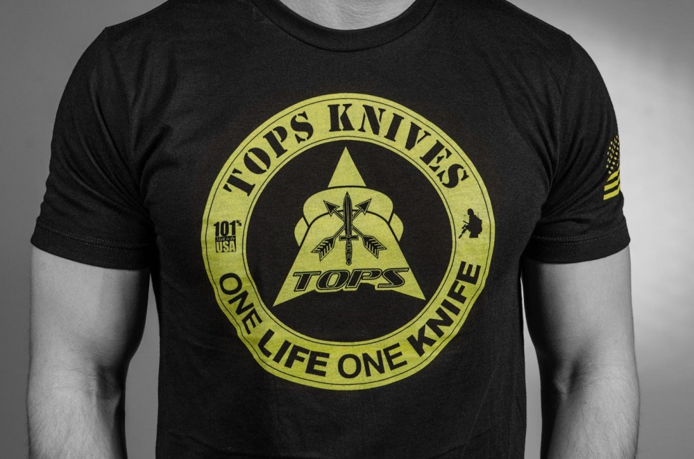 One Life Logo Tee Black - TOPS Knives Tactical OPS USA